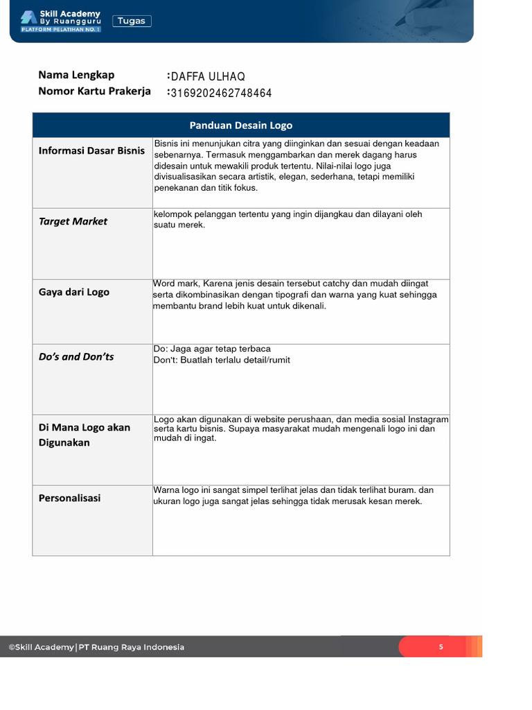Membuat Logo Menggunakan Adobe Illustrator - (Daffa Ulhaq) | PDF | Seni