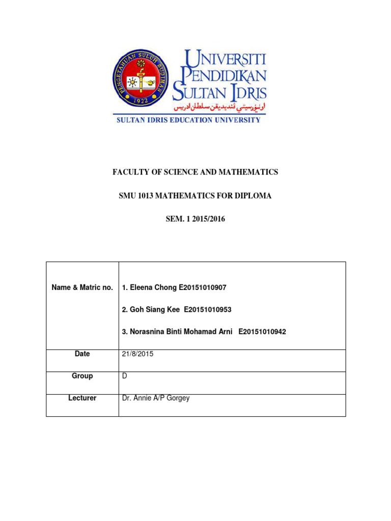 Math Assignment Sem 1 | PDF | Matrix (Mathematics) | Function (Mathematics)