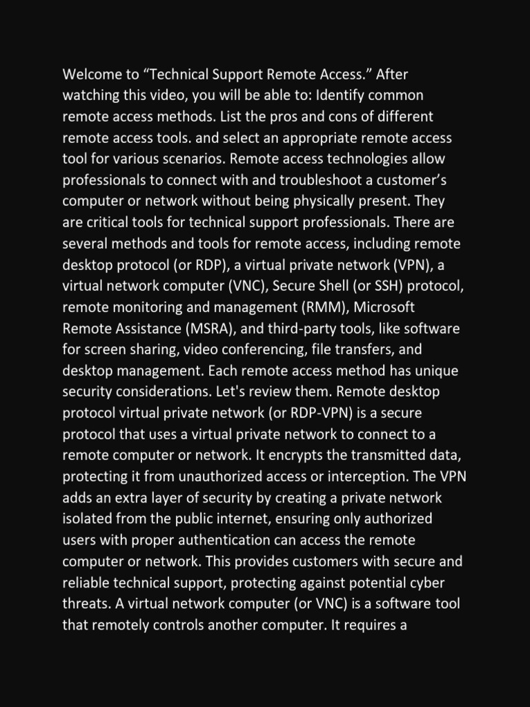Remote Access | PDF | Secure Shell | Computer Network