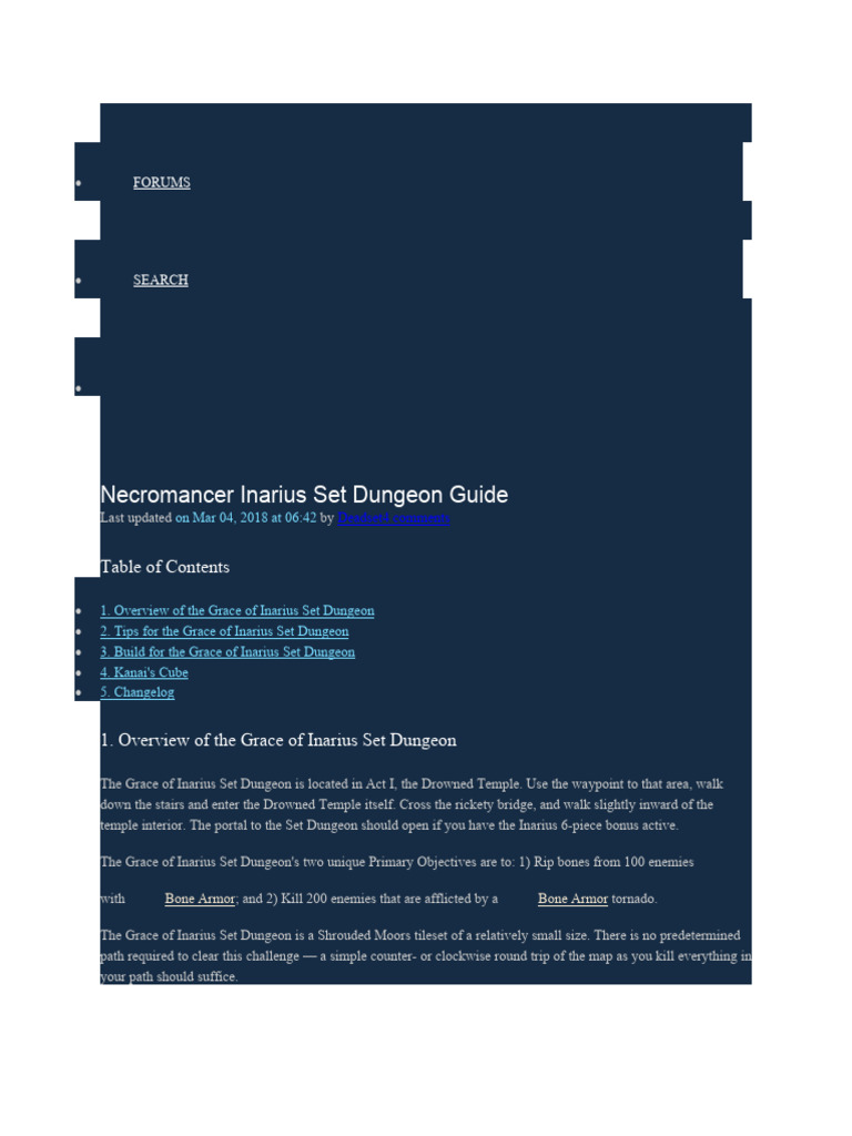 Necromancer Inarius Set Dungeon Guide: Forums | PDF | Law