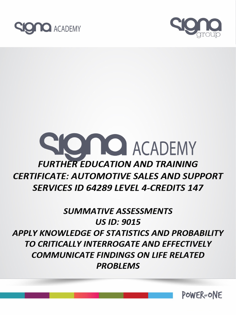 9015-Summative Assessment | PDF | Educational Assessment | Statistics