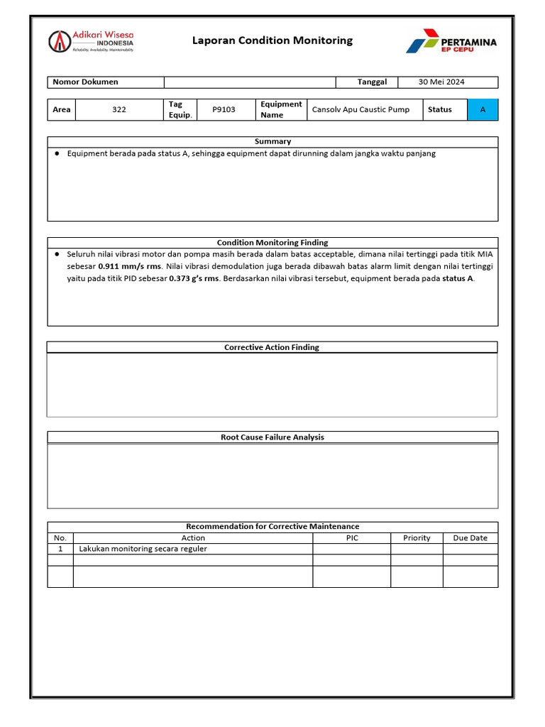 Final Report - Vibration Analysis - Condition Monitoring PEPC JTB - 322 ...