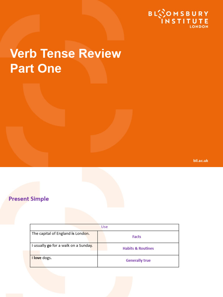 Verb Tense Review Part 1 | PDF | Verb | Word