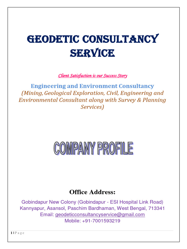 COMPANY PROFILE - Geodetic Consultancy Service | PDF | Consultant | Mining