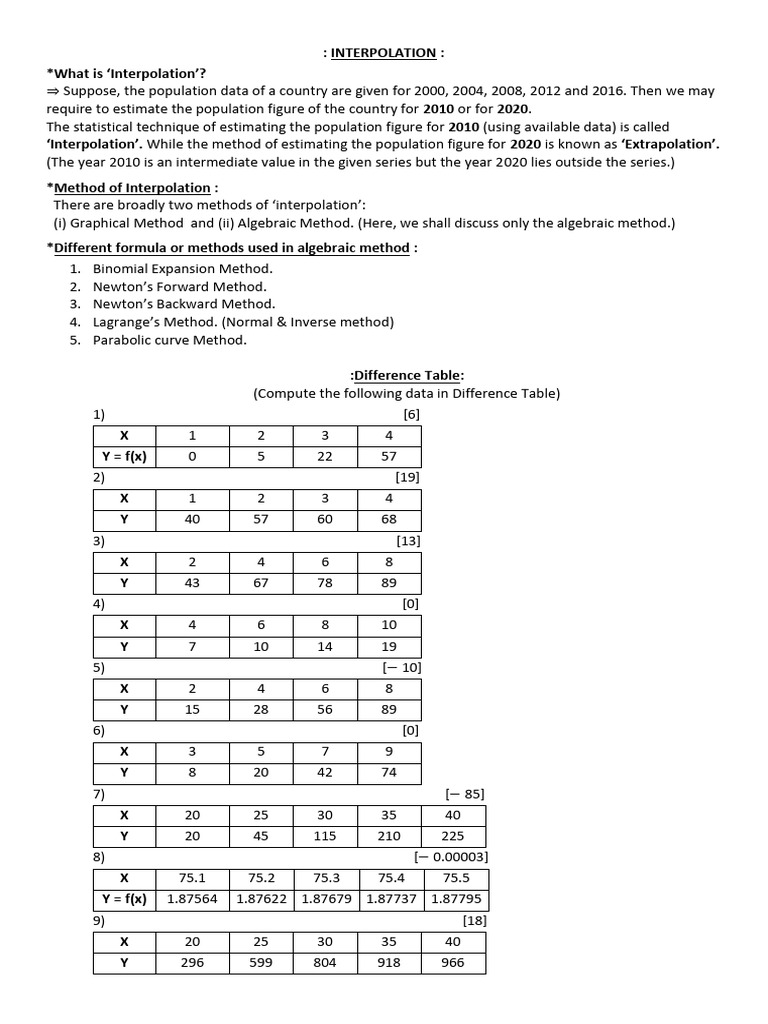 Interpolation Pdf Interpolation Expected Value