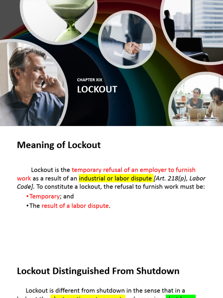 9.3 CHAPTER XIX Lockout | PDF | Strike Action | Lockout (Industry)