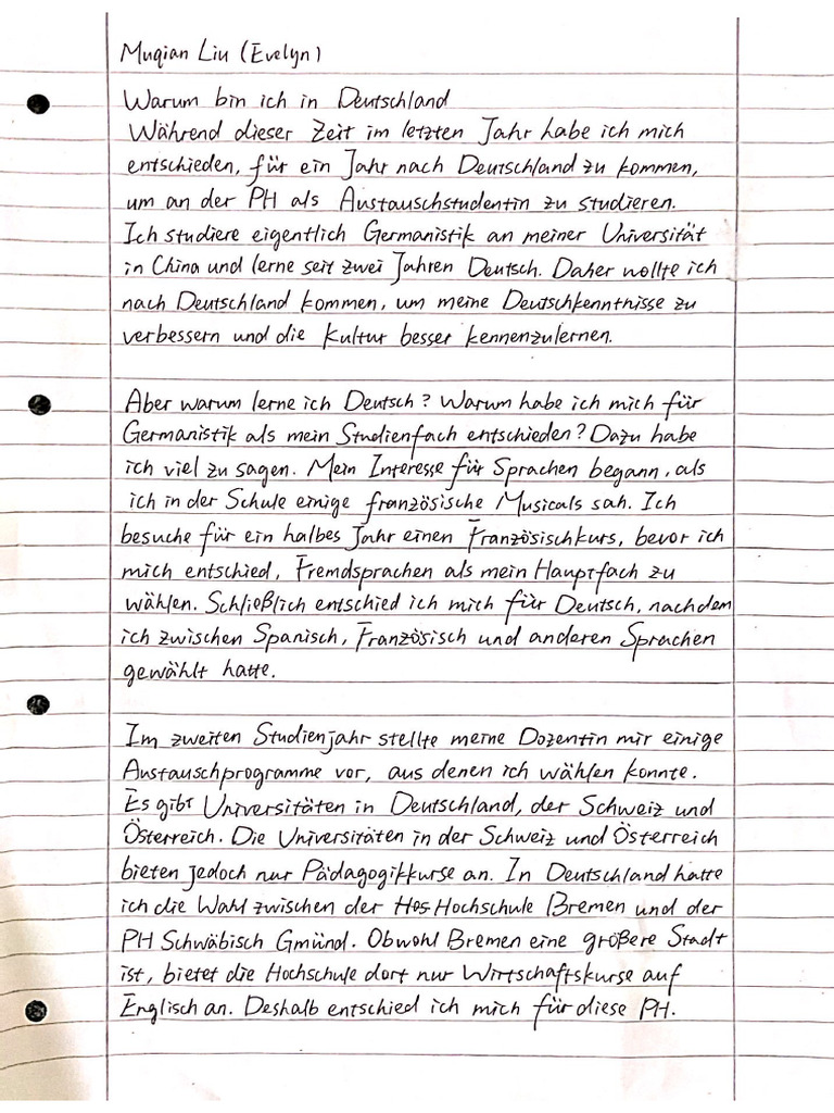 Warum bin ich in Deutschland (Muqian Liu) | PDF Warum bin ich in Deutschland (Muqian Liu) | PDF