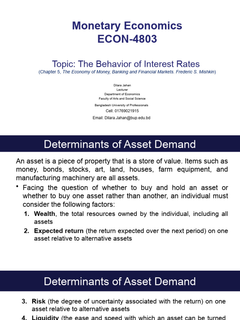 Lecture 3. ECON-4803. | PDF | Supply And Demand | Bonds (Finance)