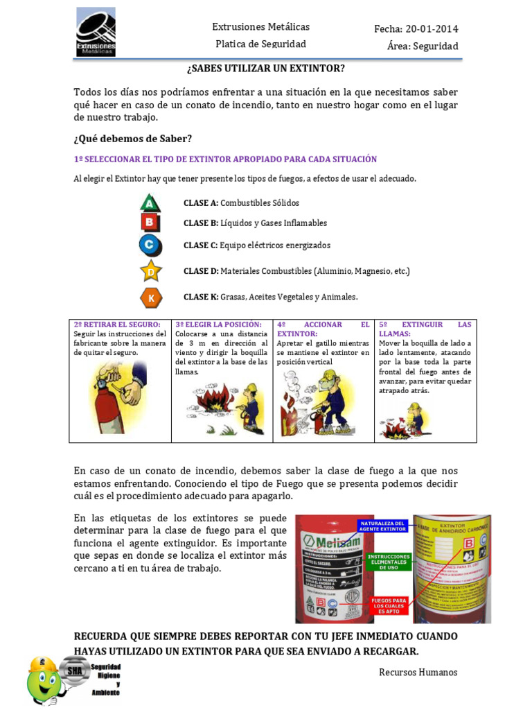 Sabes Utilizar Un Extintor. | PDF | Incendios