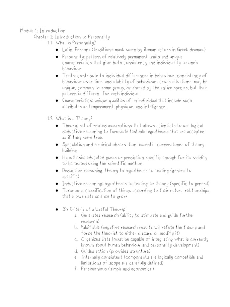 Theories of Personality Reviewer | PDF | Id | Psychotherapy