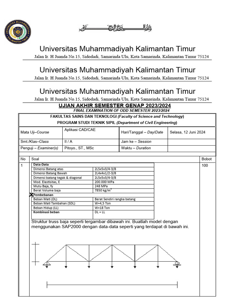 UAS Aplikasi CAE 2024 | PDF