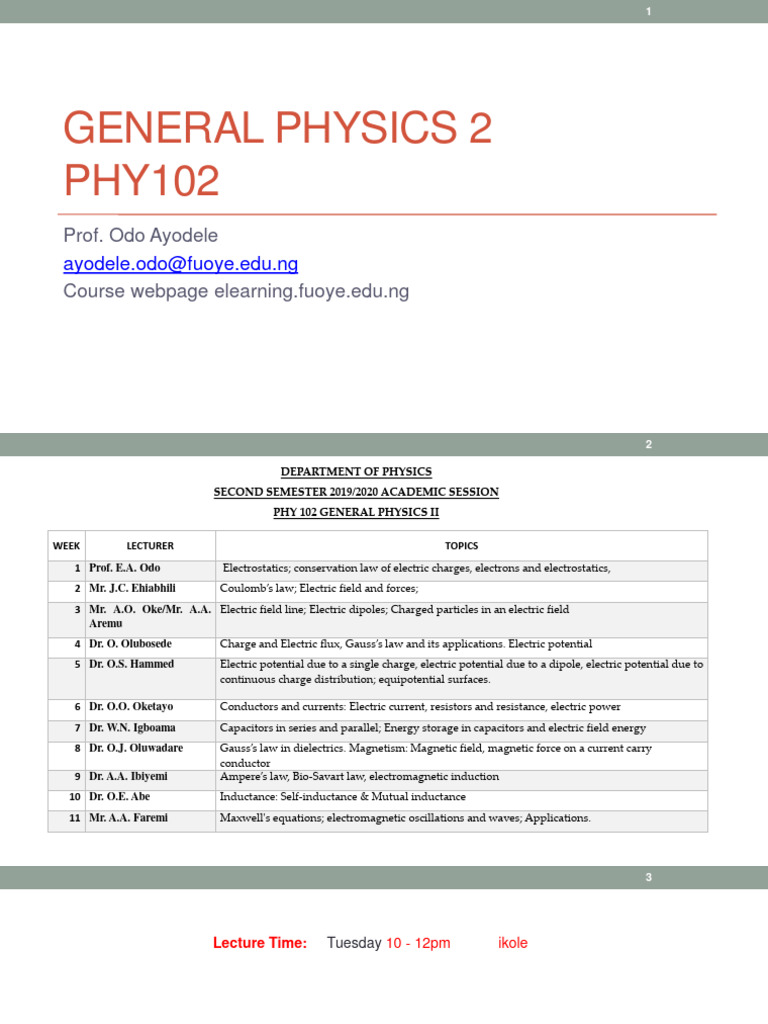 Electrostatics and The Coulombs Law PHY102 2023 | PDF | Electric Charge | Atoms