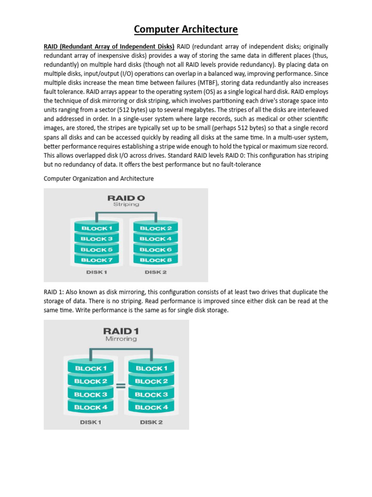 RAID (Redundant Array of Independent Disks) | PDF | Disk Storage ...