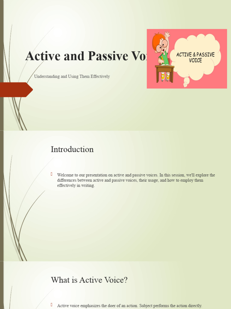 Active and Passive Voices | PDF | Verb | Linguistic Typology