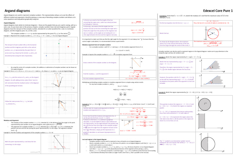 Ch.2 Argand Diagrams | Download Free PDF | Complex Number | Cartesian ...