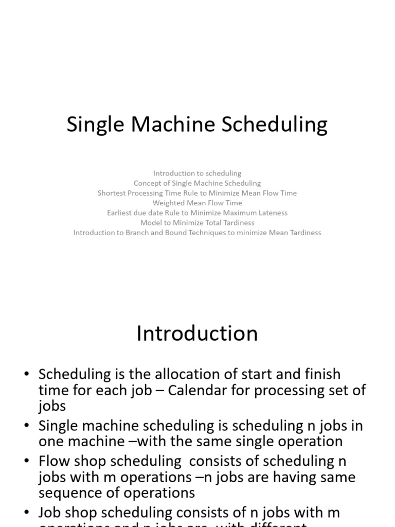 SM Scheduling | Download Free PDF | Applied Mathematics