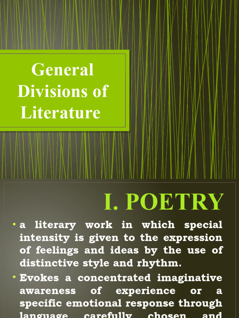 General Divisions of Literature | PDF | Poetry | Lyric Poetry