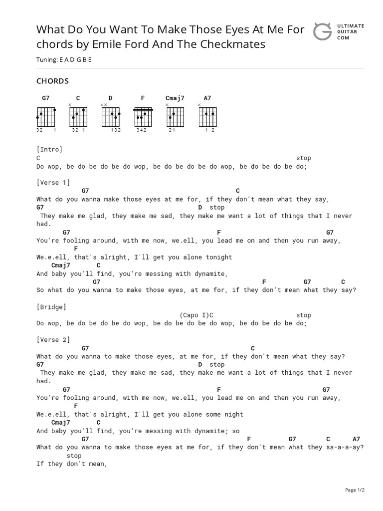 What Do You Want To Make Those Eyes At Me For | PDF | Song Structure ...