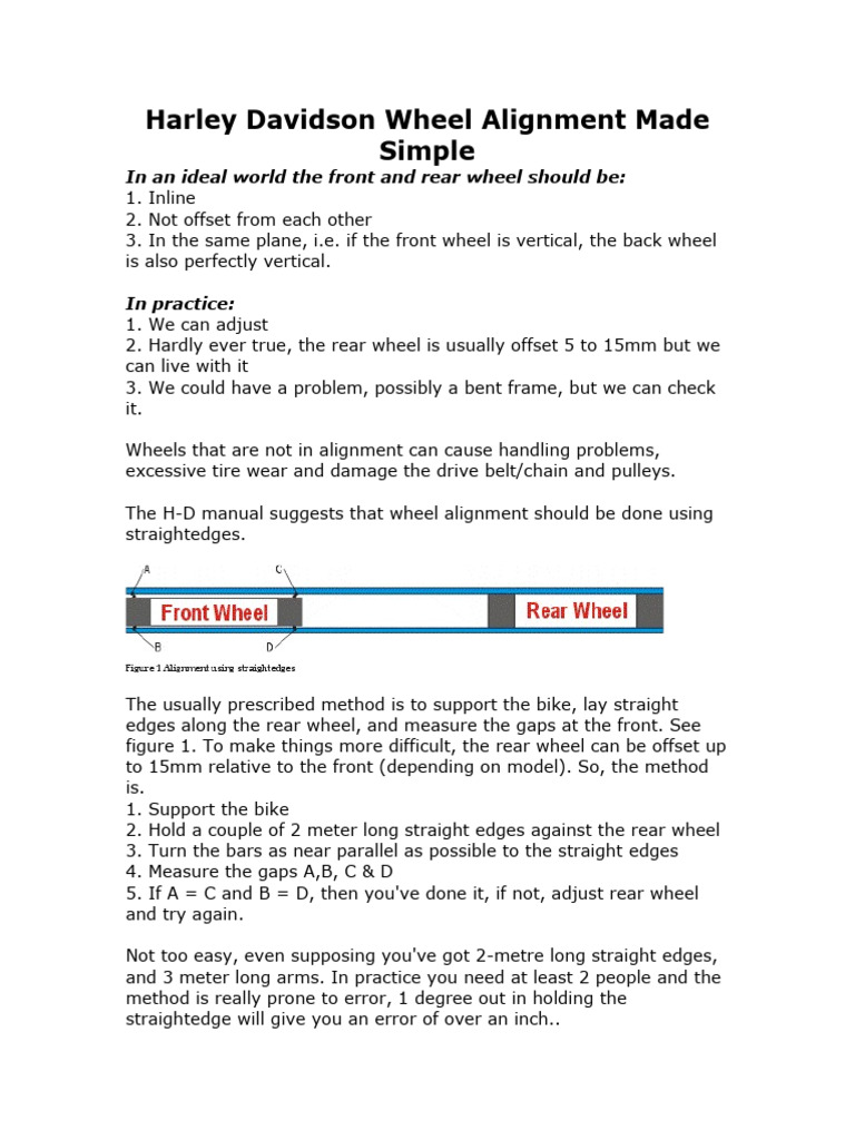 Harley Davidson Wheel Alignment Made Simple | PDF | Belt (Mechanical ...