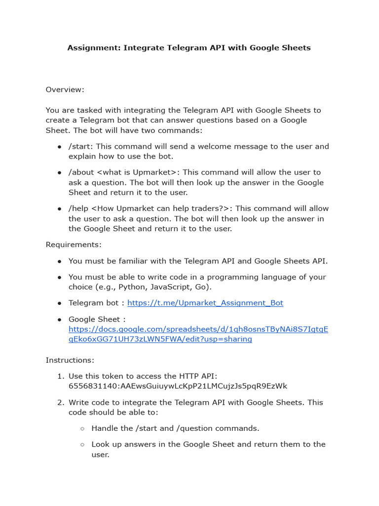 Chat Bot Assignment Pdf