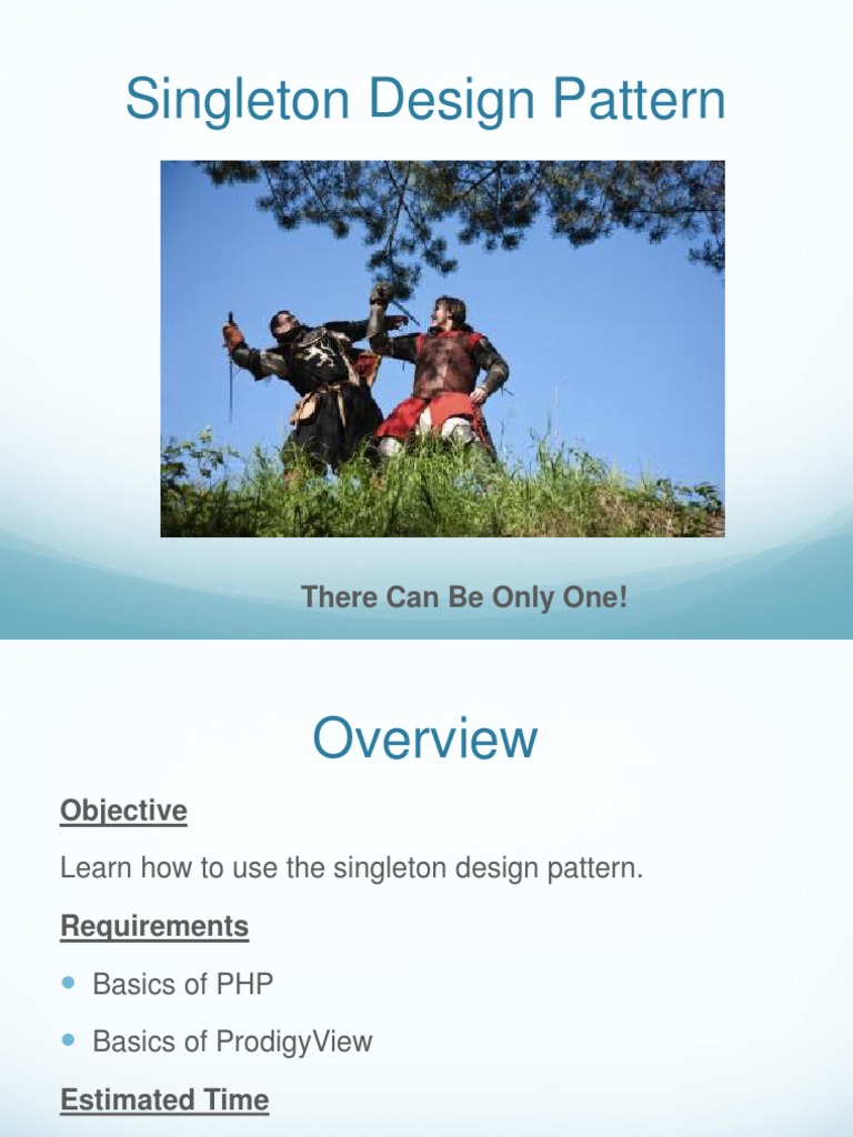 Implementing The Singleton Design Pattern Pdf Constructor Object