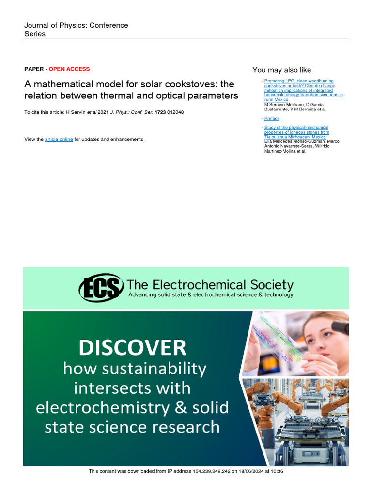 Servín 2021 J. Phys. Conf. Ser. 1723 012048 | PDF | Heat Transfer ...