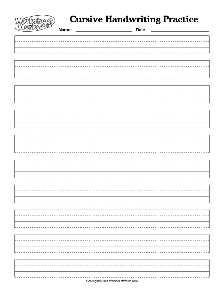 WorksheetWorks Cursive Handwriting Practice 1 | PDF WorksheetWorks Cursive Handwriting Practice 1 | PDF