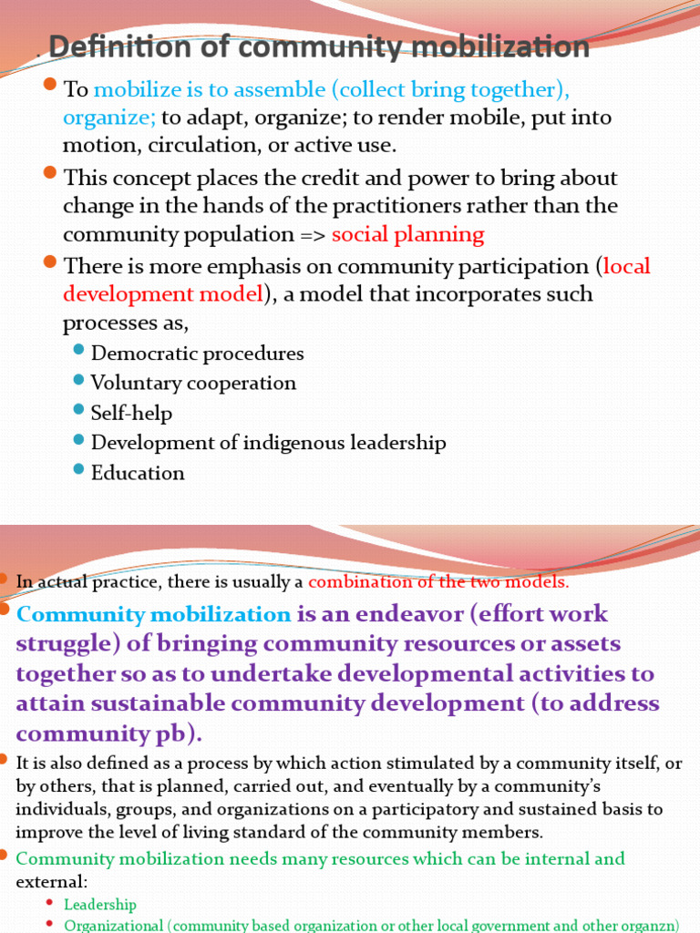 Definition of Community Mobilization | PDF | Community | Leadership