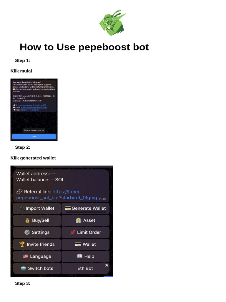 How To Use Pepeboost Bot 2 | PDF