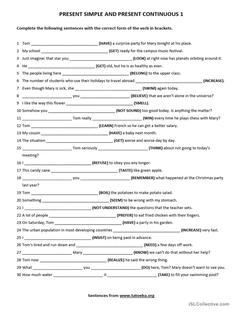 Present Simple and Present Continuous 1 | PDF