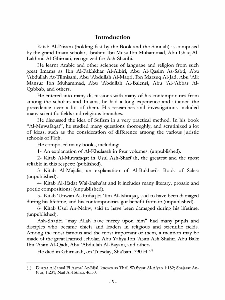 Ash Shatibi Kitab Al Itisam PDF | PDF