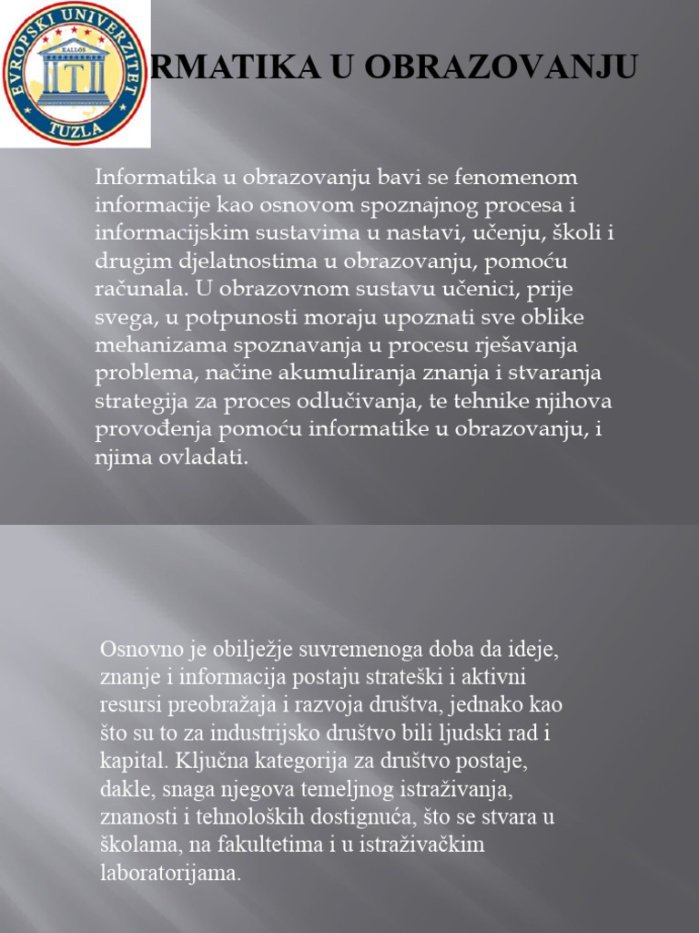 Informatika U Obrazovanju | PDF
