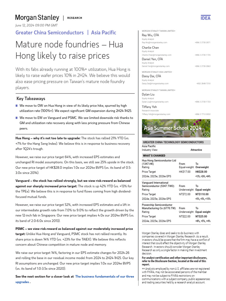 2024-06-12-Morgan Stanley-Greater China Semiconductors Mature Node ...