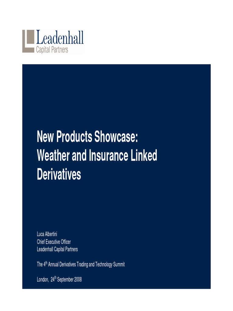 Weather Derivatives | Download Free PDF | Derivative (Finance) | Insurance