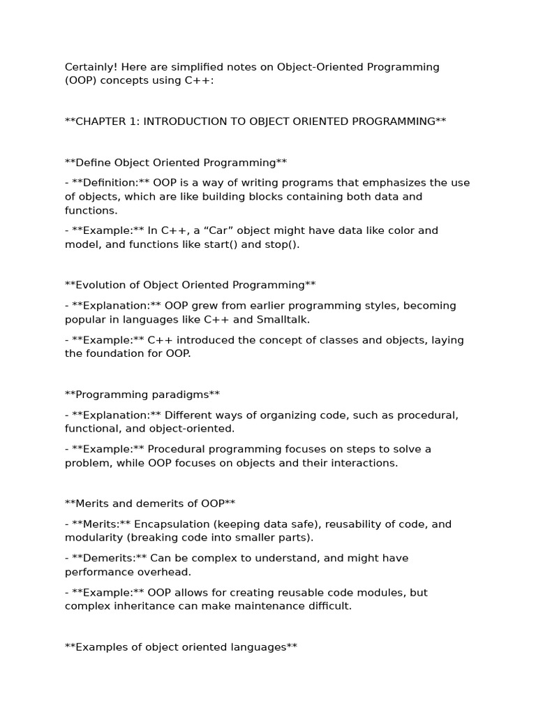 Oop Notes by Kenneth Okuta | PDF | Object Oriented Programming ...