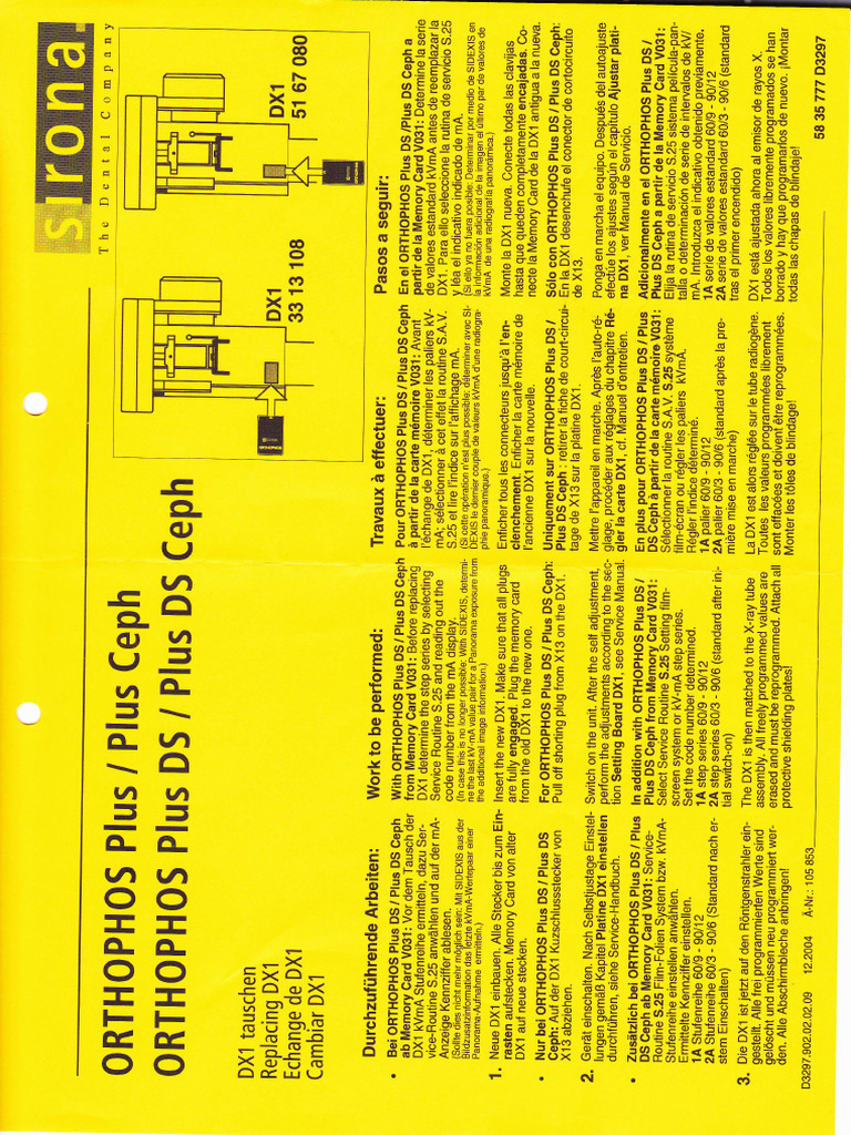 SIRONA PLUS REPLACE DX1 | PDF