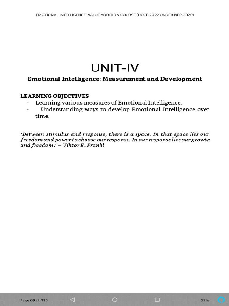 Emotional Intelligence Unit 4 | PDF | Emotional Intelligence | Nonverbal Communication