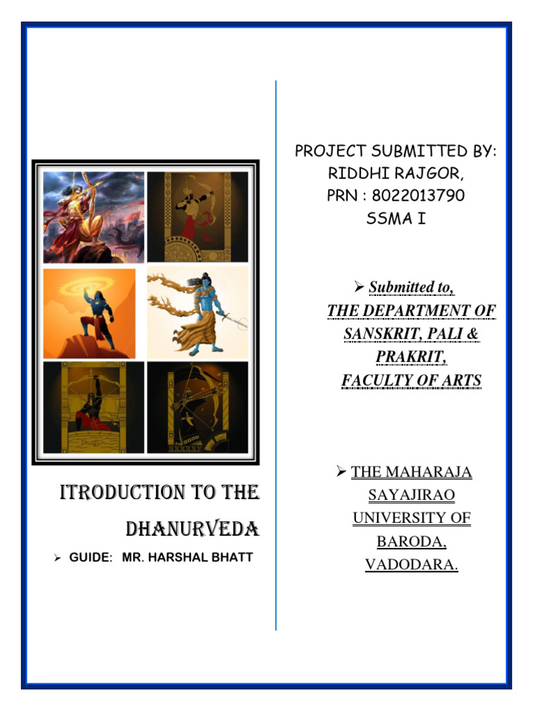 Riddhi Rajgor Project Dhanurveda | PDF | Vedas | Hindu Mythology