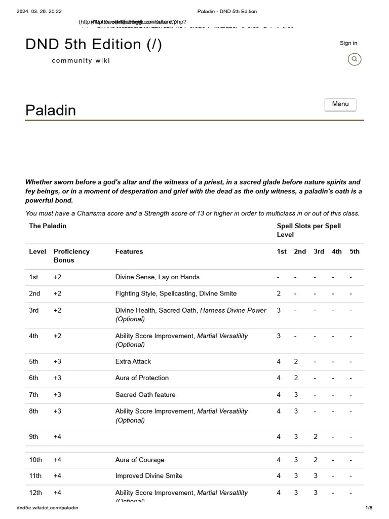 Paladin DND 5th Edition | Download Free PDF | Dungeons & Dragons | Gary Gygax Games