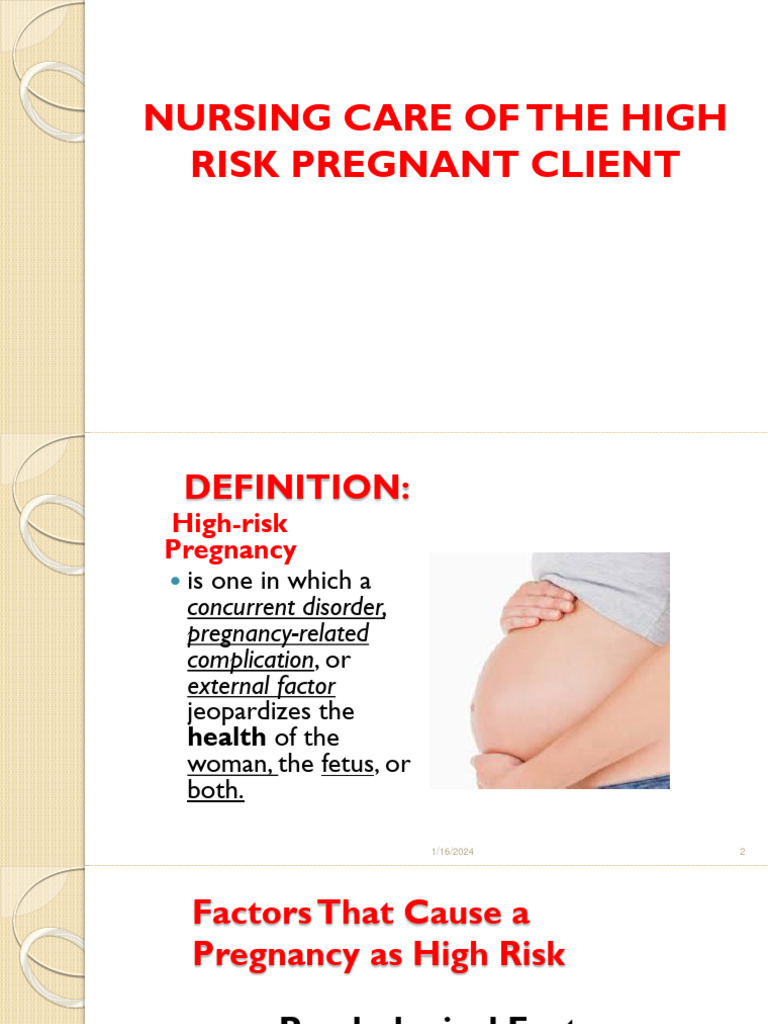 2 Nursing Care of High Risk Pregnancy | PDF | Pregnancy | Miscarriage
