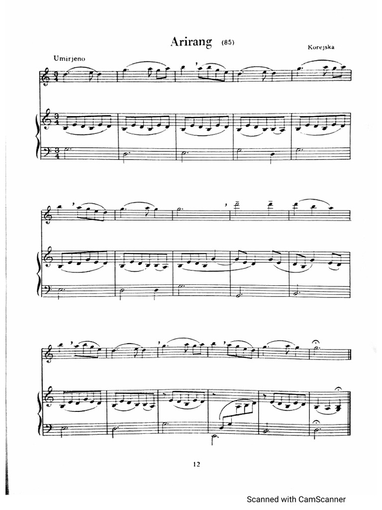 Korejska Arirang Flute Piano | PDF