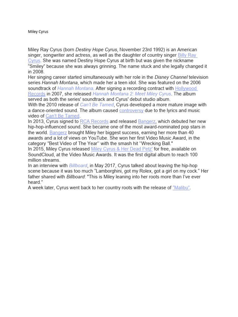 Miley Cyrus | PDF