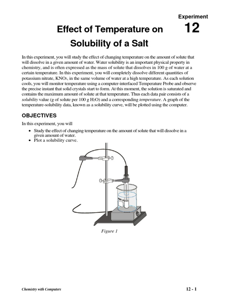 Effect of Temperature On Solubility of A Salt | PDF | Solubility | Water