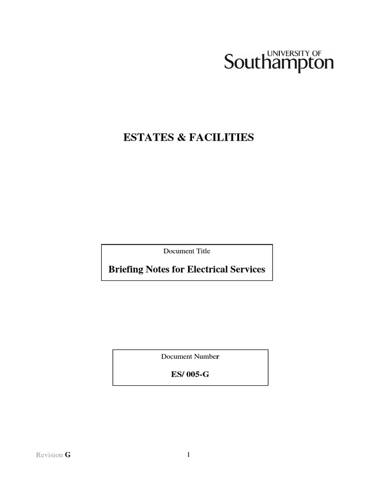Specification Electrical - Briefingnotesforelectricalservices | PDF ...