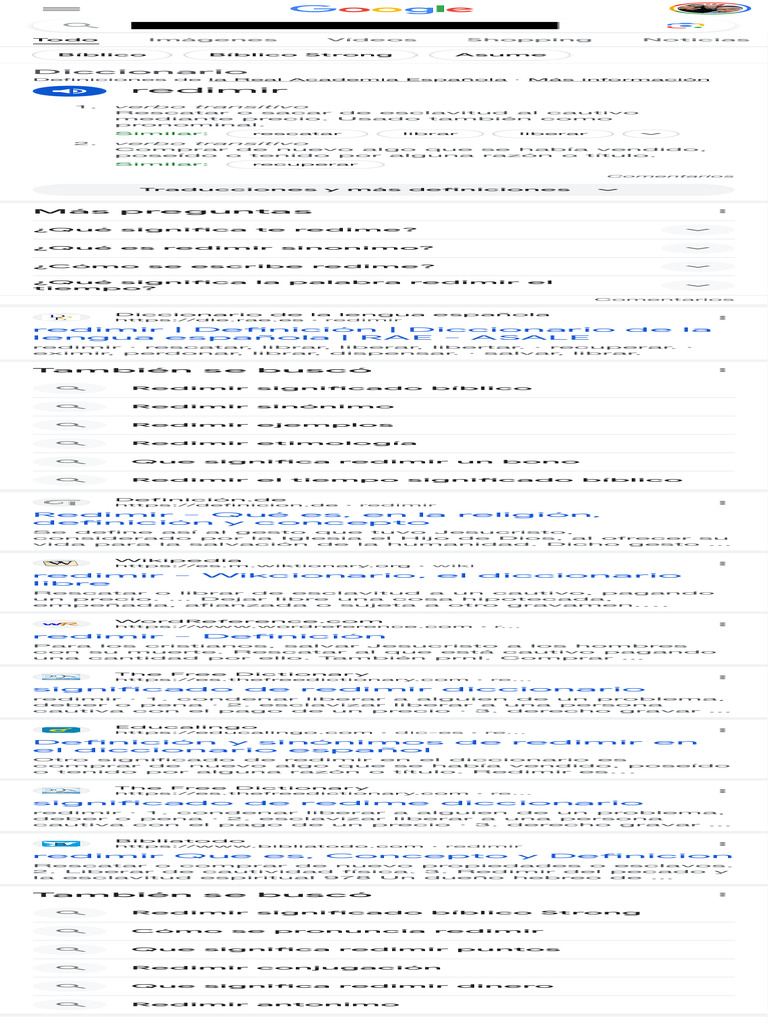 Redime Significado - Buscar Con Google | PDF | Diccionario | Esclavitud
