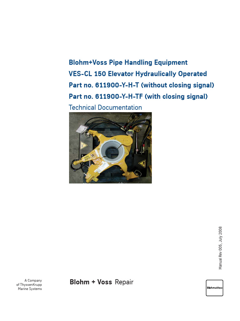 VES-CL 150 Elevator Technical Manual | PDF | Elevator | Valve