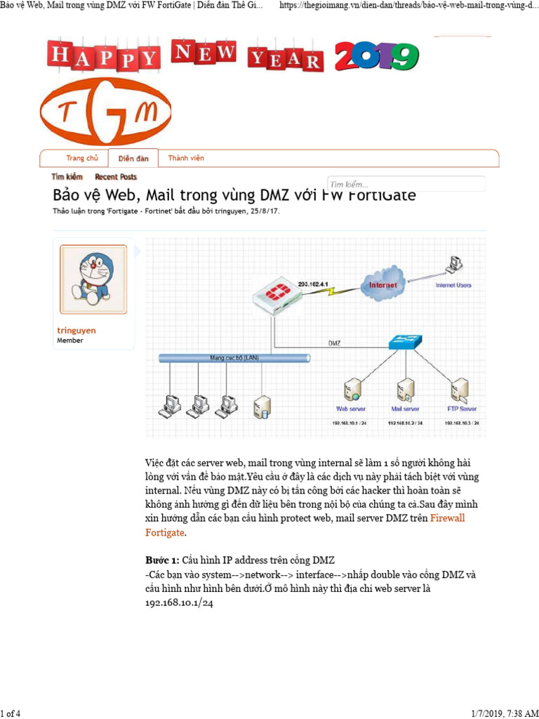 Bảo vệ Web, Mail trong vùng DMZ với FW FortiGate - Diễn đàn Thế Giới Mạng | PDF