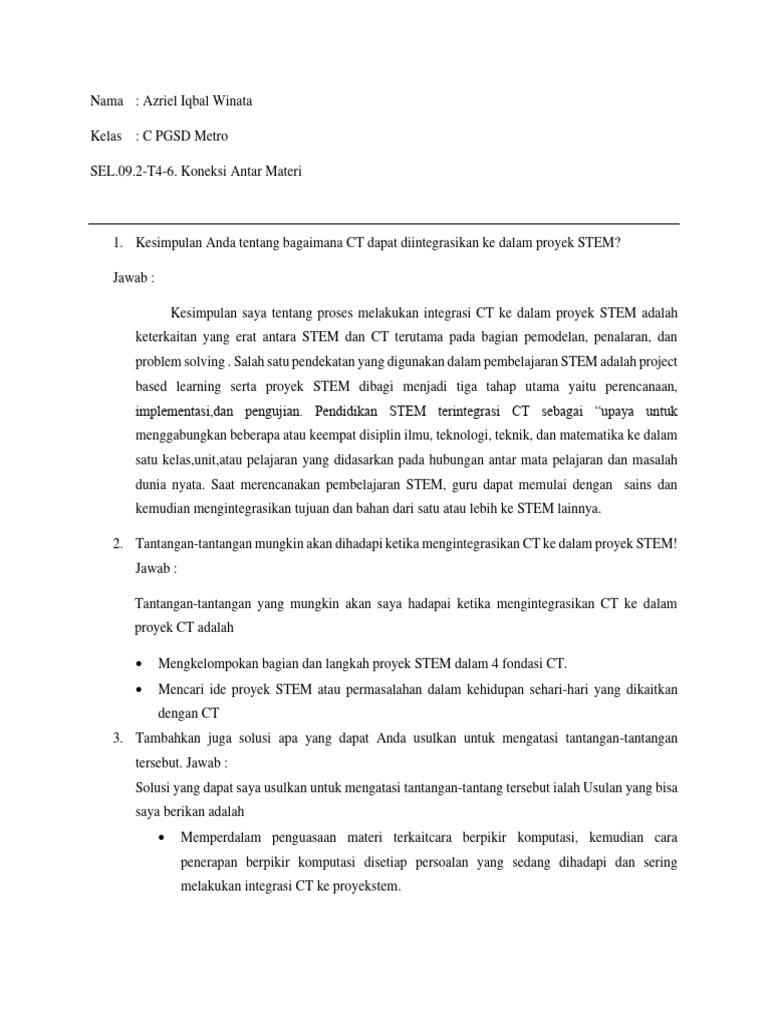 SEL.09.2-T4-6. Koneksi Antar Materi_ | PDF