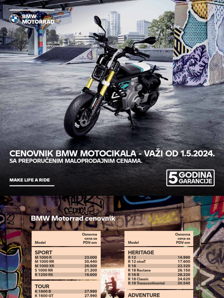 BMW Motorrad Cenovnik Maj 2024 | PDF