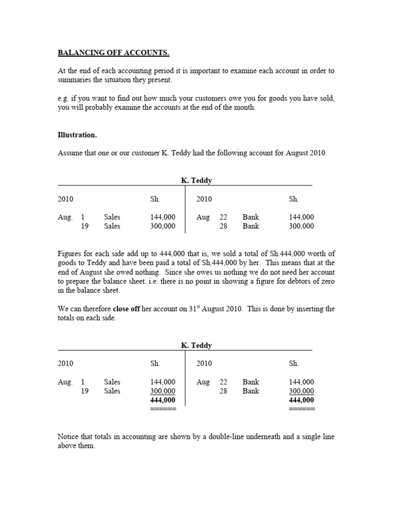 Balancing Off Accounts | PDF | Debits And Credits | Income Statement